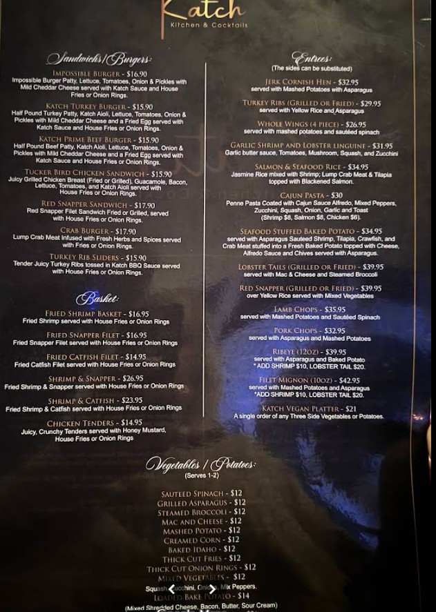 Katch Kitchen & Cocktails Restaurant Menu | Fine Dining & Cocktails in Tucker, GA